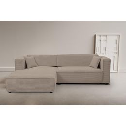 Ecksofa WERK2, B:252cm H:76cm T:175cm, beige, 90% Polyester, 10% Nylon, Wohnzimmer, Sofas, "Atlanta-New, modernes Design, Stellmaße 280x147cm,