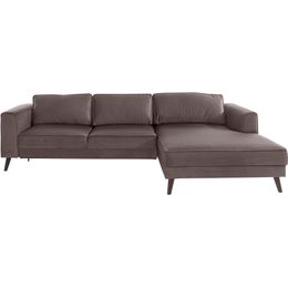 Ecksofa Inosign, B:280cm H:85cm T:167cm, grau, Wohnzimmer, Sofas, "Lumber Jack, elegant und bequem, Breite 280, hoher Fuß, L-Form", in moderner Optik