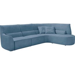 Ecksofa Egoitaliano, B:330cm H:88cm T:205cm, blau, Luxus-Micofaser Lederoptik (100% Polyester) ist ein neues technisches Gewebe mit einem visuellen