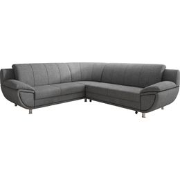 Ecksofa Trendmanufaktur, B:267cm H:85cm T:247cm, grau, Struktur (100% Polyester), Wohnzimmer, Sofas, "Rondo II, zeitlos & elegant, bequeme Armlehnen,