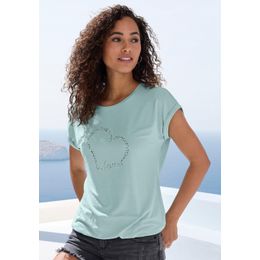 Lascana Damen Kurzarmshirt, mint, Gr&ouml;&szlig;e 36/38
