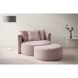 XXL-Sessel, B:153cm H:98cm T:208cm, lila, LeGer Home by Lena Gercke, Sessel, "ISALIE, Rundsessel mit Hocker, Lesesessel, Loveseat, Big-Sessel",