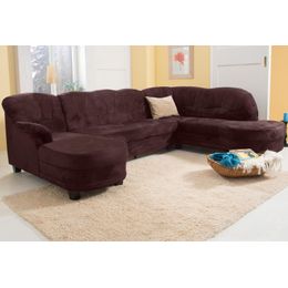 Wohnlandschaft Home Affaire, B:289cm H:86cm T:81cm, braun, Sofas, "Camelita, viel Platz, bequem und zeitlos, Breite 289cm, U-Form", wahlweise mit