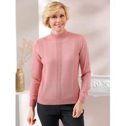 CLASSIC Damen Stehkragenpullover "Pullover", rosa, Gr. 48, unifarben, 100% Polyacryl, Pullover