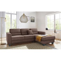Ecksofa Trendmanufaktur, B:247cm H:85cm T:165cm, braun, Wohnzimmer, Sofas, "Chamber, zeitlos & modern, hoher Sitzkomfort, Breite 247cm, L-Form",