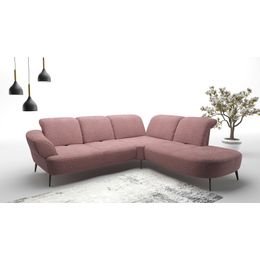 Sit & More Ecksofa SIT & MORE, B:302cm H:91cm T:270cm, lila, 100% Polyester, Wohnzimmer, Sofas, "Dance, L-Form, inkl. Sitztiefenverstellung", inkl. Click&Seat,