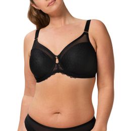 Triumph Damen Minimizer-BH "Azalea Florale W01", Gr. 75, schwarz, Microtouch, Obermaterial: 75% Polyamid, 22% Elasthan (LYCRA), 3% Polyester, Mesh,