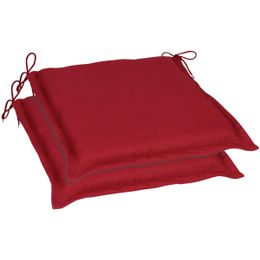 Sitzkissen GO-DE, B:47cm H:5cm L:45cm, rot, Polyester, Balkon, Dekokissen_Sitzkissen_Kissenhüllen, "Dora", 2er Set, 45x47 cm
