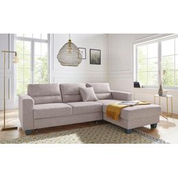 Ecksofa Trendmanufaktur, B:247cm H:85cm T:165cm, beige, Wohnzimmer, Sofas, "Chamber, zeitlos und modern, hoher Sitzkomfort, L-Form", wahlweise mit