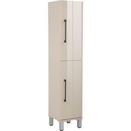 Hochschrank Welltime, B:30cm H:150cm T:30cm, beige, MDF, Badezimmer, Schränke, "Florenz", Breite 30cm,Badezimmerschrank,Badschrank,2 Türen