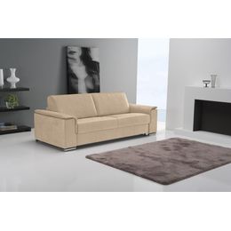 Schlafsofa Egoitaliano, B:234cm H:85cm T:102cm, beige, Leder »BULL« (echtes Rindsleder). Geschliffenes, pigmentiertes und behandeltes Rindsleder mit