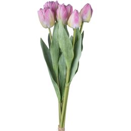 Kunsttulpe Creativ green, H:49cm, rosa, Kunststoff, Kunstpflanzen, "Bund aus Tulpen", mit 5 Stielen