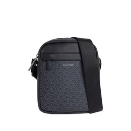 Calvin Klein Damen Umh&auml;ngetasche "CK MUST MONO REPORTER S", schwarz, Lederimitat, Textil, gemustert, Taschen, Schultertasche, Herren Mini Bag, kleine