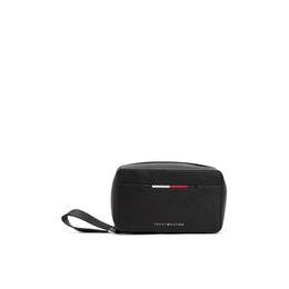 Tommy Hilfiger Damen Kulturbeutel "TH CENTRAL WASHBAG", schwarz, Lederimitat, unifarben, Taschen, Reise, Gesch&auml;ftsreise, Men-Minibag mit Handschlaufe