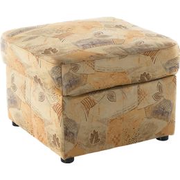 Polsterhocker DOMO collection, B:58cm H:42cm T:58cm, beige, Struktur (100% Polyester);Luxus-Microfaser (100% Polyester), mit Muster, Hocker, "Bahia",