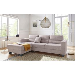 Ecksofa Trendmanufaktur, B:247cm H:85cm T:165cm, beige, Wohnzimmer, Sofas, "Chamber, zeitlos und modern, hoher Sitzkomfort, L-Form", wahlweise mit