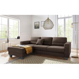 Ecksofa Trendmanufaktur, B:247cm H:85cm T:165cm, braun, Wohnzimmer, Sofas, "Chamber, zeitlos und modern, hoher Sitzkomfort, L-Form", wahlweise mit