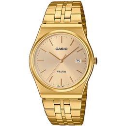Damen Quarzuhr, gold, CASIO TIMELESS COLLECTION, Armbanduhren, Armbanduhr, Herrenuhr, Damenuhr, Jugendliche, Datum, Edelstahlarmband