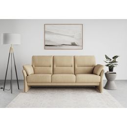 3-Sitzer DOMO collection, B:219cm H:95cm T:88cm, beige, 100% Polyester, Sofas, "Pina, schmale Armlehnen, mit Federkern, kompakt & elegant", Hoher