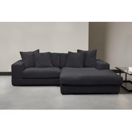 Ecksofa WERK2, B:285cm H:99cm T:195cm, schwarz, 100% Polyester, Wohnzimmer, Sofas, "Eldorado, Megasofa, Polsterecke mit viel Platz, Breite 285cm,