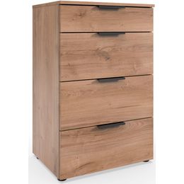 Schubkastenkommode wimex, B:54cm H:84cm T:41cm, braun, Spanplatte, Sideboards, "Level by fresh to go", 4 Schubladen mit soft-close Funktion, 54cm