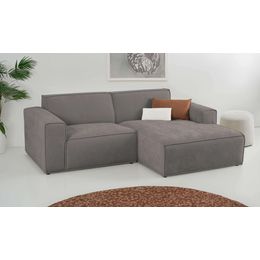 Ecksofa Home Affaire, B:228cm H:75cm T:156cm, grau, 100% Polyester, Wohnzimmer, Sofas, "Avelin, 228 cm, L-Form, Chenille, Struktur-Boucle", mit