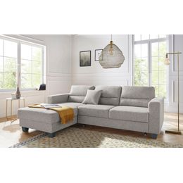 Ecksofa Trendmanufaktur, B:247cm H:85cm T:165cm, grau, Wohnzimmer, Sofas, "Chamber, zeitlos & modern, hoher Sitzkomfort, Breite 247cm, L-Form",