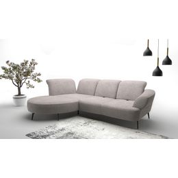 Sit & More Ecksofa SIT & MORE, B:313cm H:91cm T:208cm, silber, 100% Polyester, Wohnzimmer, Sofas, "Dance, L-Form, inkl. Sitztiefenverstellung", inkl.