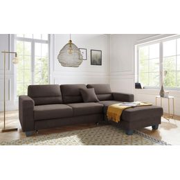 Ecksofa Trendmanufaktur, B:247cm H:85cm T:165cm, braun, Wohnzimmer, Sofas, "Chamber, zeitlos und modern, hoher Sitzkomfort, L-Form", wahlweise mit