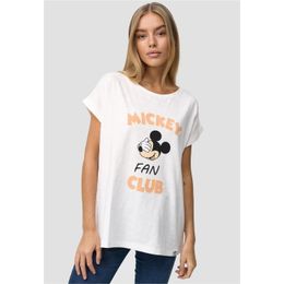 Recovered Damen T-Shirt "Mickey Mouse Fan Club", beige, Gr. XL, bedruckt, 100% Baumwolle, Shirts, im zeitlosen Design