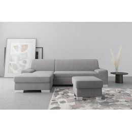 Ecksofa DOMO collection, B:271cm H:85cm T:160cm, grau, Wohnzimmer, Sofas, "Anzio L-Form, whlw. Bettfunktion, Federkern, hochwertig, Breite 271 cm",