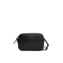 Tommy Hilfiger Damen Umhängetasche "TH LOGOTAPE CAMERA BAG", schwarz, Lederimitat, unifarben, Taschen, Damen Schultertasche, Minibag mit