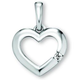 ONE ELEMENT Damen Kettenanh&auml;nger "Zirkonia Herz Herz Anh&auml;nger aus 925 Silber", Silber 925 (Sterlingsilber), silber, Silber 925 (Sterlingsilber),