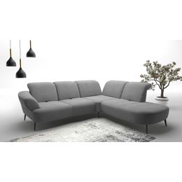 Sit & More Ecksofa SIT & MORE, B:302cm H:91cm T:270cm, grau, 95%Polyester 5%Polyamid, Wohnzimmer, Sofas, "Dance, L-Form, inkl. Sitztiefenverstellung", inkl.