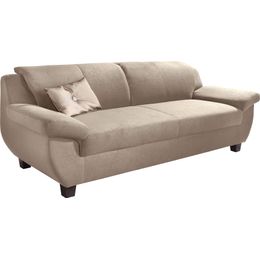 Home Affaire 3-Sitzer "Yesterday Couch, B/T: 207/91 cm, belastbar bis 140kg/ Sitz", B/H/T: 207cm x 80cm x 91cm, Microfaser, beige,