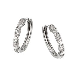 Firetti Damen Paar Creolen "Schmuck Geschenk Silber 925 Ohrschmuck glitzernd", 16,2mm, Silber 925 (Sterlingsilber), silber, Silber 925