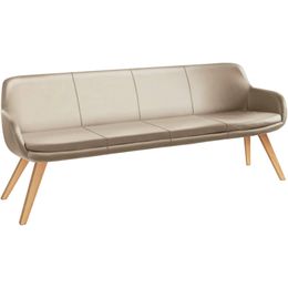Essbank Musterring, B:200cm H:87cm T:66cm, beige, Küche, Sitzbänke, "Tavia", Stativgestell aus Eiche bianco massiv, Breite 180, 200 oder 220 cm