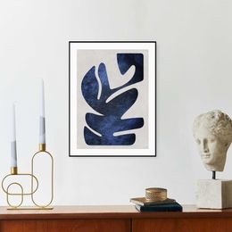 Bild mit Rahmen Reinders, B:30cm H:40cm T:1,6cm, blau, Holzwerkstoff, Wohnzimmer, Bilder, "Resemblance Blue"