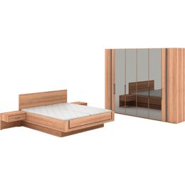 Schlafzimmer-Set Musterring, braun, Glas, Hartfaserplatte, Holz teilmassiv, Holzwerkstoff, Massivholz, Spanplatte, Schlafzimmermöbel-Sets, "Sorrent,