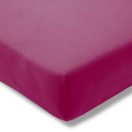 Spannbettlaken Estella, B:100cm, pink, Jersey-Elasthan, Obermaterial: 97% Baumwolle, 3% Elasthan, Bettlaken, "Jersey-Stretch-Spannbetttuch", Der