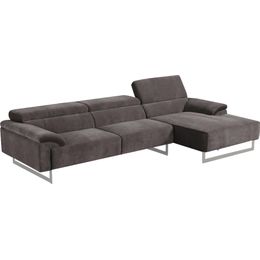 Ecksofa Egoitaliano, B:287cm H:94cm T:165cm, grau, Luxus-Micofaser Lederoptik (100% Polyester) ist ein neues technisches Gewebe mit einem visuellen