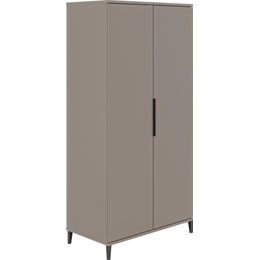Kleiderschrank Home Affaire, B:95cm H:195cm T:52cm, grau, Kinderzimmer, Schränke, "ARI, 2-türig", viel Stauraum mit Einlegeböden und Kleiderstange