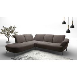 Sit & More Ecksofa SIT & MORE, B:302cm H:91cm T:270cm, braun, 100%Polyester, Wohnzimmer, Sofas, "Dance, L-Form, inkl. Sitztiefenverstellung", inkl. Click&Seat,