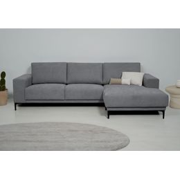 Ecksofa OTTO HOME, B:280cm H:85cm T:152cm, grau, 90% PES, 10% NY, Wohnzimmer, Sofas, "Xander, L-Form", Breite 280 cm, Soft-Touch Chenille, schwarze
