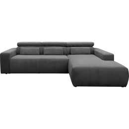 Ecksofa DOMO collection, B:289cm H:80cm T:175cm, grau, Luxus-Microfaser in Antikleder-Optik (100% Polyester);Luxus-Microfaser (100%