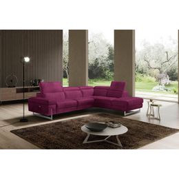 Ecksofa Egoitaliano, B:278cm H:100cm T:221cm, pink, Wohnzimmer, Sofas, "Candice, elegant, edel und bequem, erstklassiger Sitzkomfort, L-Form", inkl.