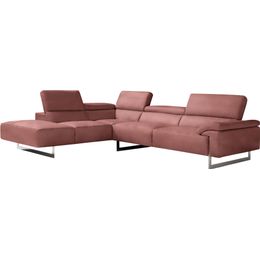 Ecksofa Egoitaliano, B:300cm H:94cm T:107cm, braun, Wohnzimmer, Sofas, "Malika, elegant und bequem, Designsofa, L-Form", mit Ottomane, inkl.