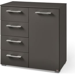 Kombikommode, B:80cm H:81cm T:42cm, grau, SET ONE BY Musterring, Holzwerkstoff, Schlafzimmer, Sideboards, "Henderson", mit 1 Tür und 4 Schubladen