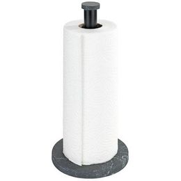 Wenko K&uuml;chenrollenhalter "Modell Marmor", H:32cm L:15cm, schwarz, K&uuml;chenrollenhalter, freistehender Papierrollenhalter f&uuml;r die K&uuml;che, elegante