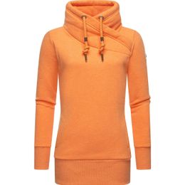 Ragwear Damen Sweatshirt "Neska", orange, Gr. 4XL, 70% Baumwolle, 30% Polyester, Sweatshirts, modischer Longsleeve Pullover mit hohem Kragen